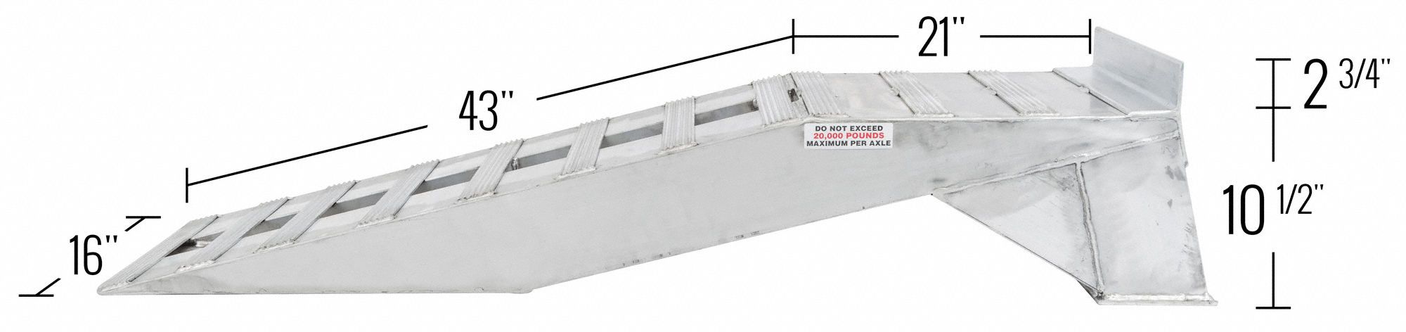 HEAVY DUTY RAMPS Truck Ramps, Portable, 20 tons Capacity, PR - 55JG66 ...