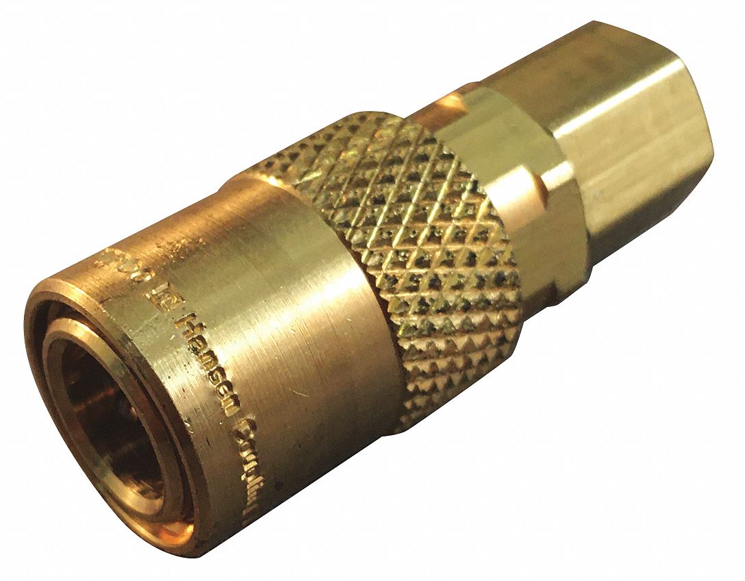 HANSEN, 1/2 in Coupling Size, Brass, Hydraulic Quick Connect Hose ...