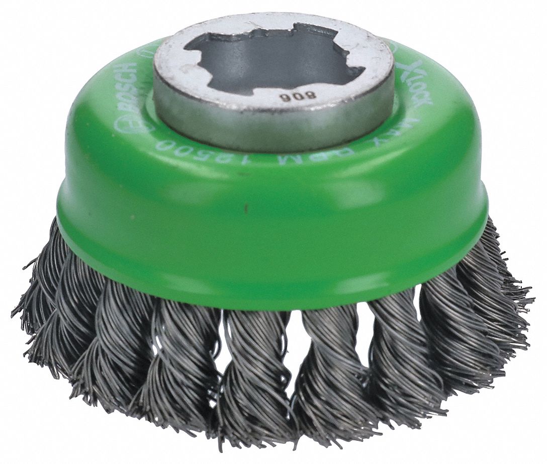 BOSCH, Twisted Stainless Steel, 3 in Dia, Cup Brush - 55KD72|WBX329 ...