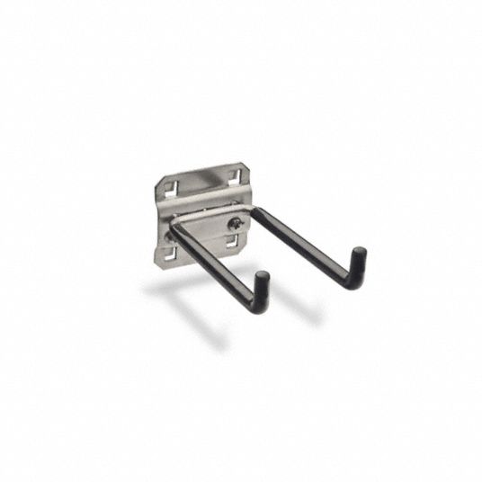 TRITON PRODUCTS, 4 in x 2 1/8 in x 2 1/4 in, 2 Hooks, Pegboard Hook ...