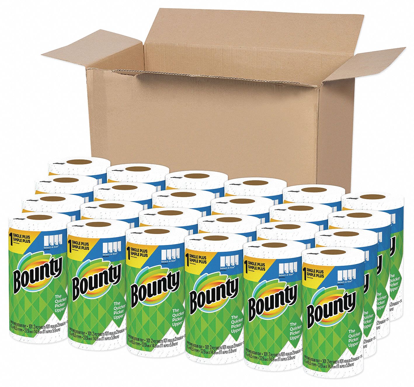 BOUNTY, White, 30 ft Roll Lg, Paper Towel Roll - 55KJ82|47792 - Grainger
