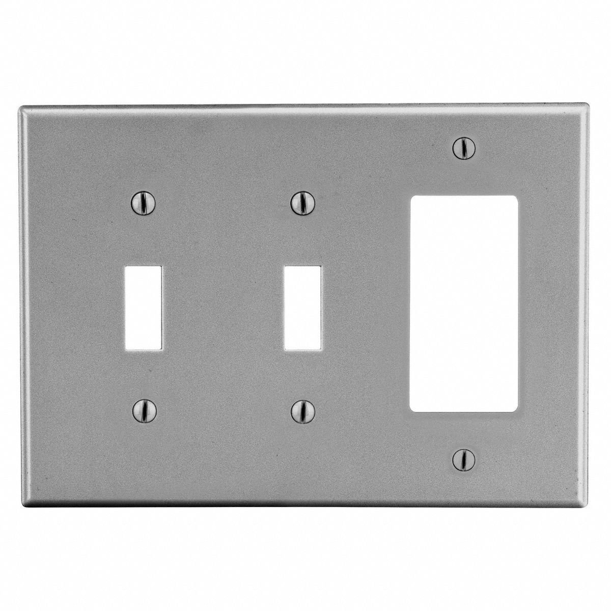 Toggle, Plastic, Toggle Switch/Rocker Wall Plate - 55KU26|PJ226GY ...