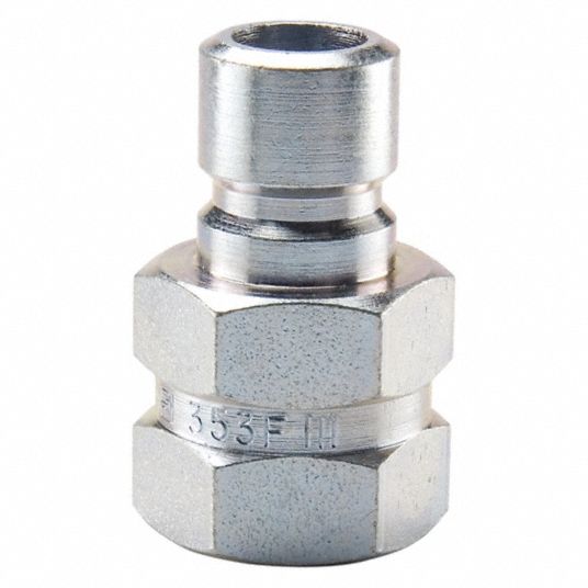 PARKER, 3/8 in Coupling Size, Brass, Hydraulic Quick Connect Hose ...