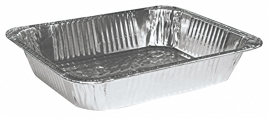 BOARDWALK Food Pan: Half Size, 4 qt Capacity, Aluminum, Fits 10 3/8 in ...