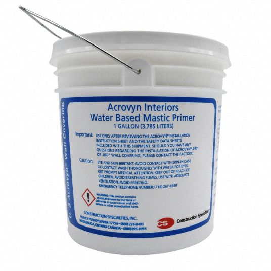 ACROVYN, White, 1 gal Size, Mastic Primer - 55LE65|MPRWB1G - Grainger