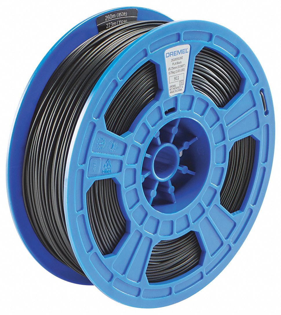 DREMEL, Digilab, PLA, 3D Printing Filament - 55MF70|PLA-BLA-01 - Grainger
