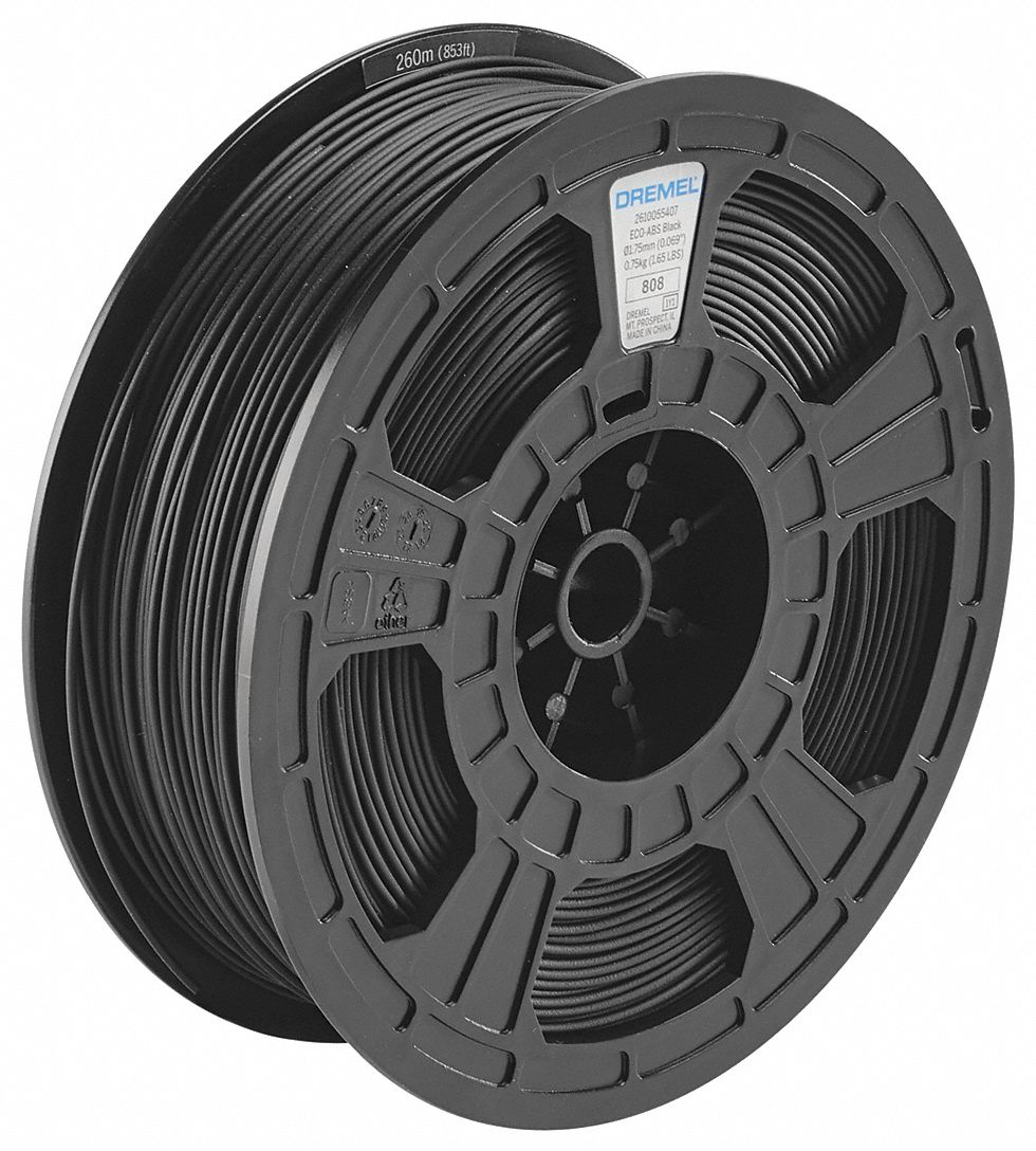 DREMEL, ECO-ABS, ABS, 3D Printing Filament - 55MF80|ECO-BLA-01 - Grainger