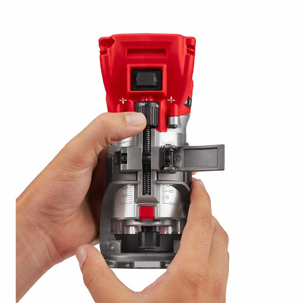 MILWAUKEE Cordless Compact Router: M18, Bare Tool, Fixed Base, 1.25 hp ...