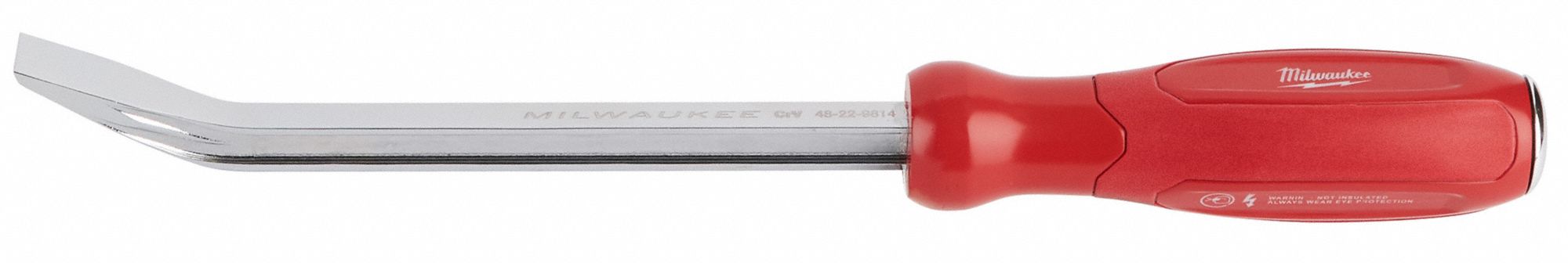 MILWAUKEE Pry Bar Set: Wedge End, 8 in_12 in_18 in_24 in Overall Lg, 1/ ...