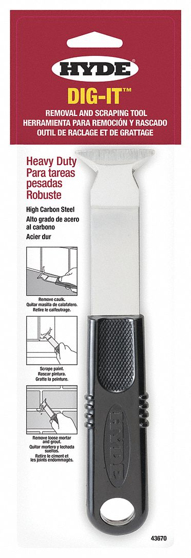 HYDE, Bld. Mat. Carbon Steel, Hdl. Mat. Nylon, Scraper - 55MR09|43670 ...