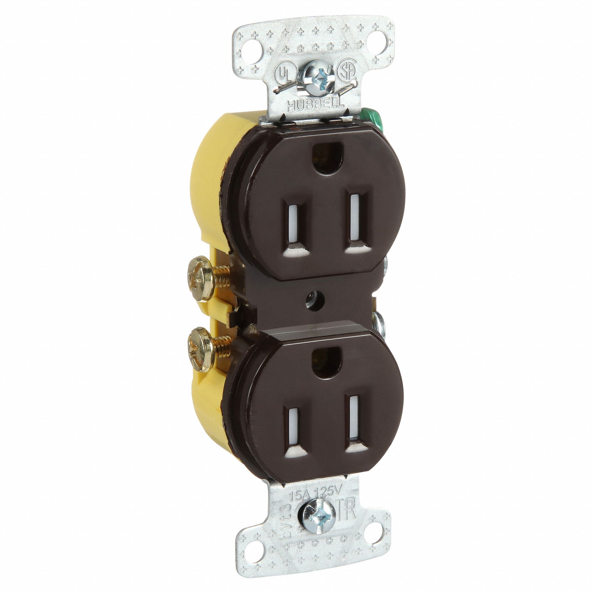 HUBBELL, Duplex, Brown, Receptacle - 55MU59|RR15STR - Grainger