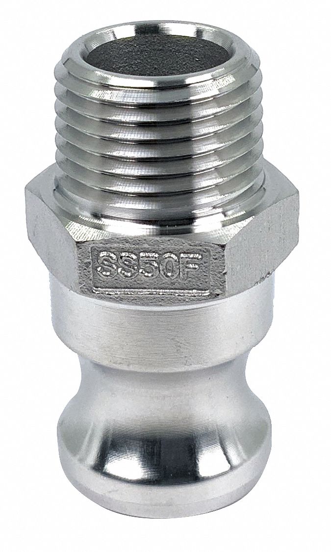 1/2 in Coupling Size, 1/2"-14 Thread Size, Cam and Groove Adapter ...