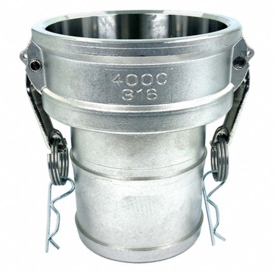 4 in Coupling Size, 100 psi Max. Working Pressure @ 70 F, Cam and ...