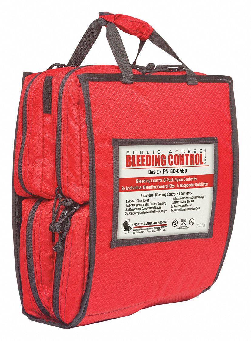NORTH AMERICAN RESCUE, Plastic Bag, 8 People Served, Bleeding Control ...