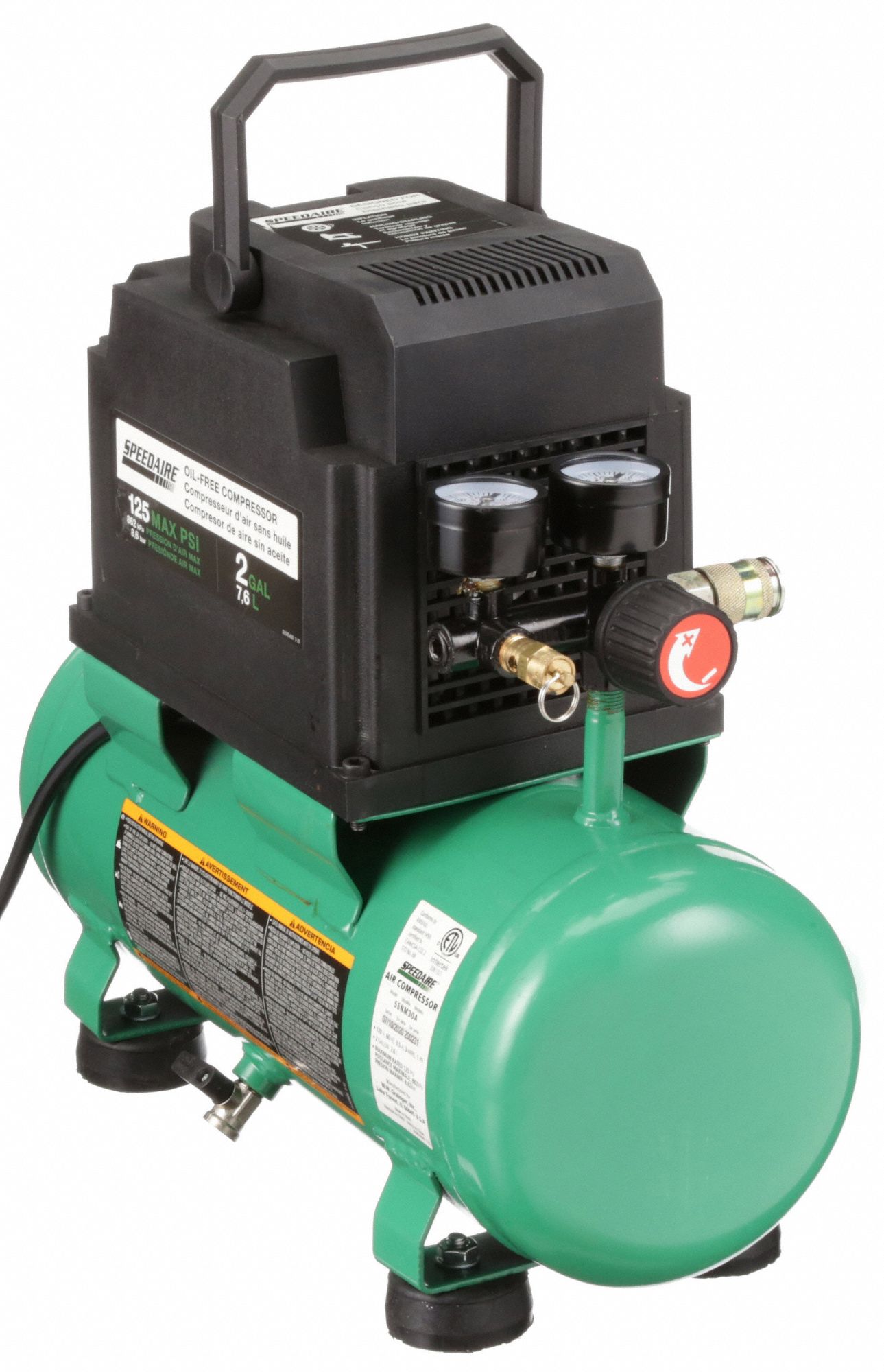 SPEEDAIRE, Oil Free, 2 gal, Portable Air Compressor - 55NM30|55NM30 ...