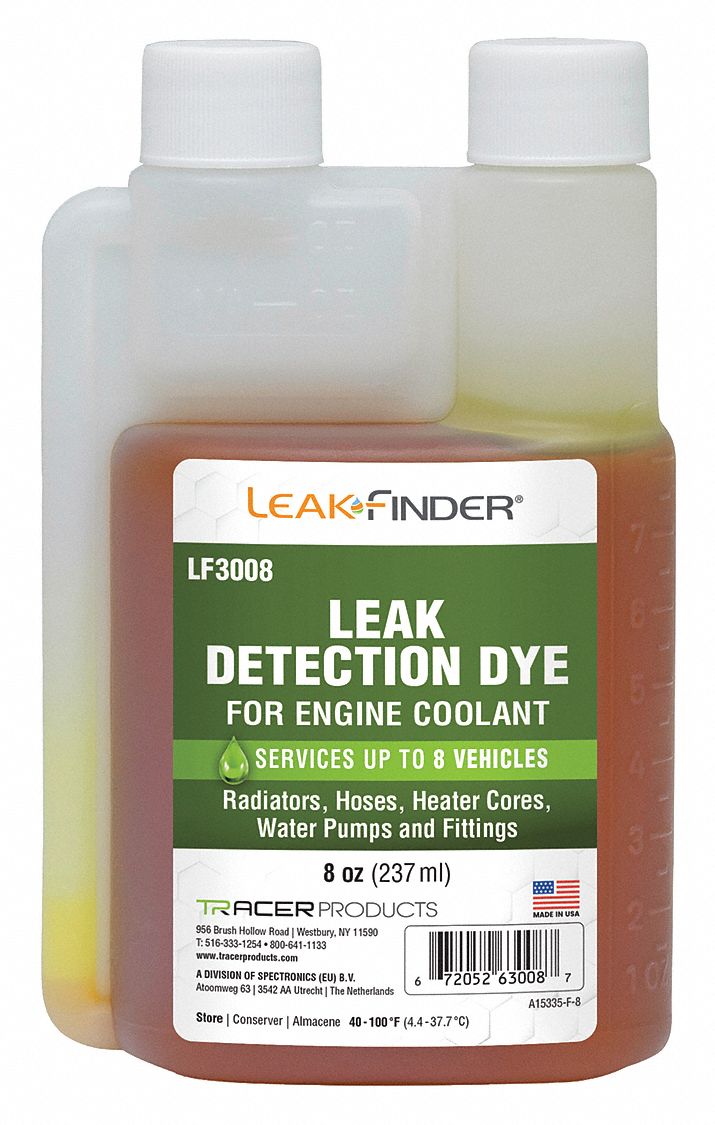 LEAKFINDER, Leak Detection Dye, Coolant, Leak Detection Dye - 55NP29 ...
