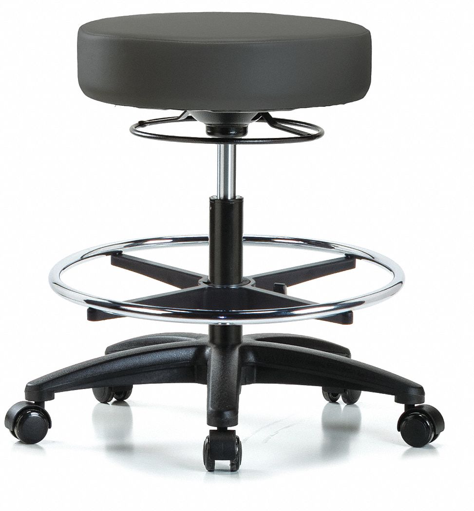 Vinyl, Ht Range 20 1/2 in to 28 in, ESD Cleanroom Stool - 55PA52 ...
