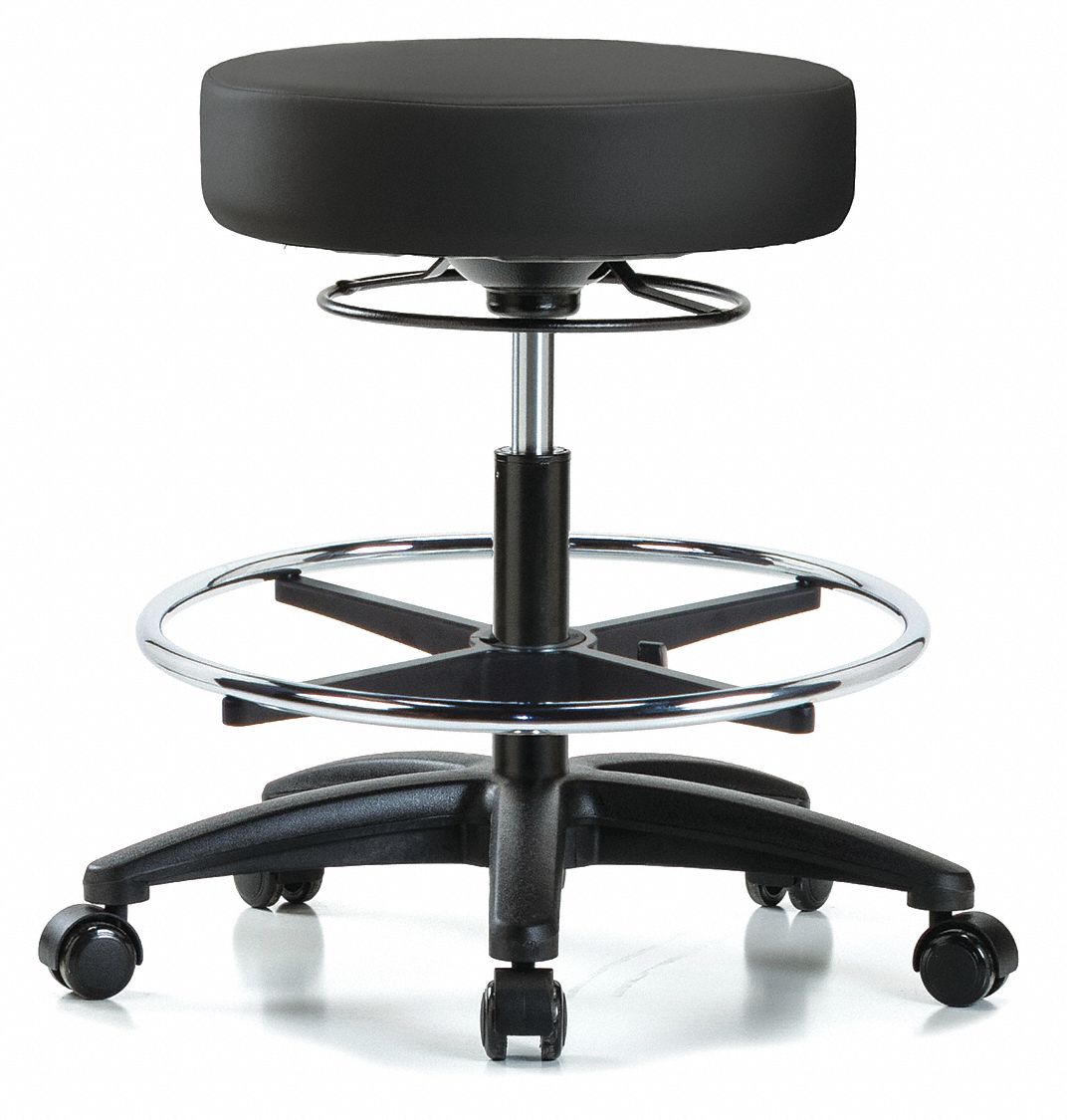 Vinyl, Ht Range 20 1/2 in to 28 in, ESD Cleanroom Stool - 55PA53 ...