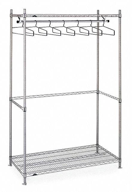 36 in Overall Lg, 24 in Overall Wd, Garment Rack - 55PA58|GRGRU2436S ...