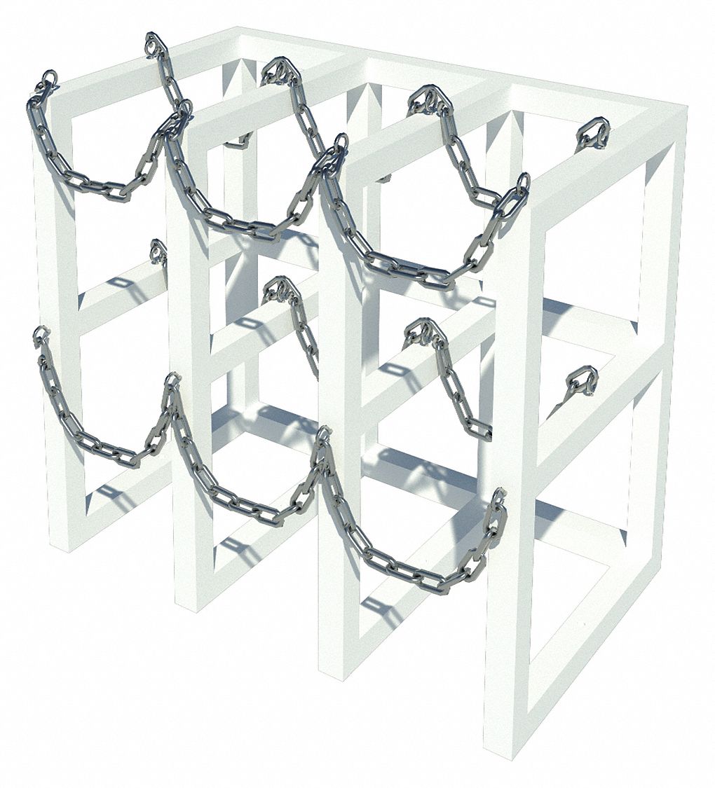 INSTOCK, Vertical, 30 in x 48 in x 30 in, Gas Cylinder Rack - 55PC69 ...