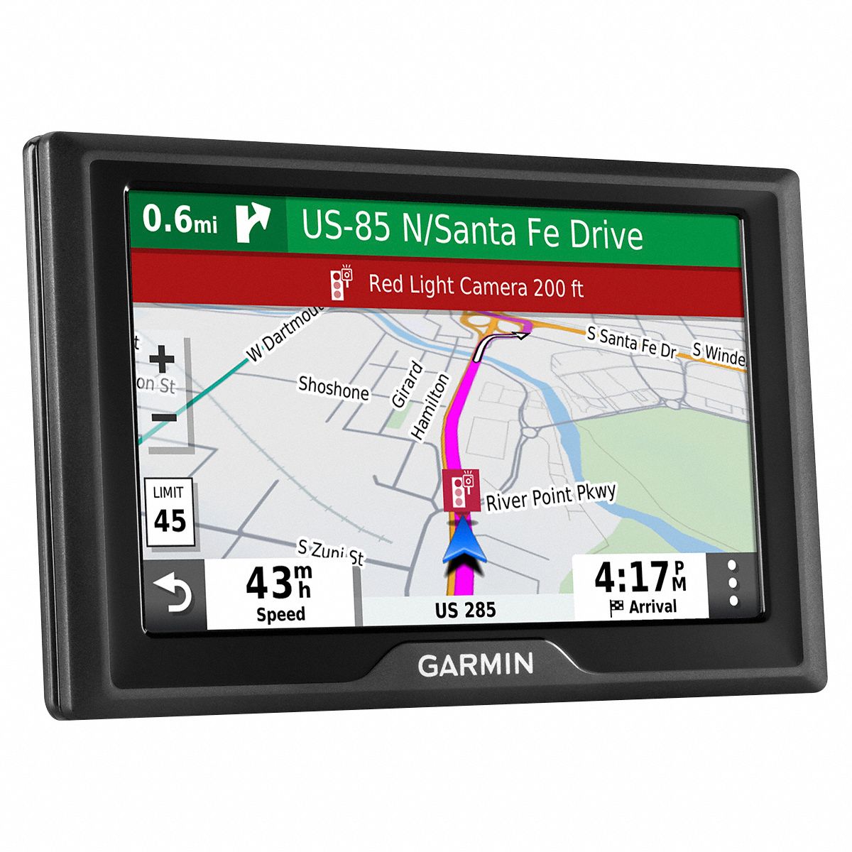 GARMIN GPS Navigation System: Suction Cup, LCD, 2 1/2 in Display Ht, 4 ...