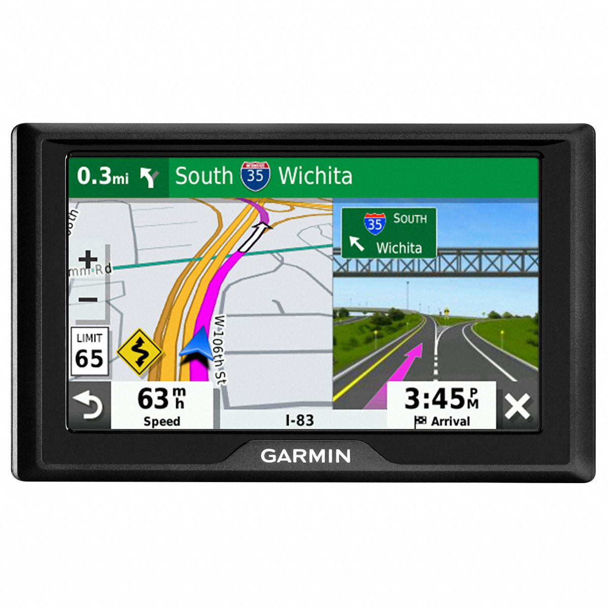 GARMIN GPS Navigation System: Suction Cup, LCD, 2 1/2 in Display Ht, 4 ...