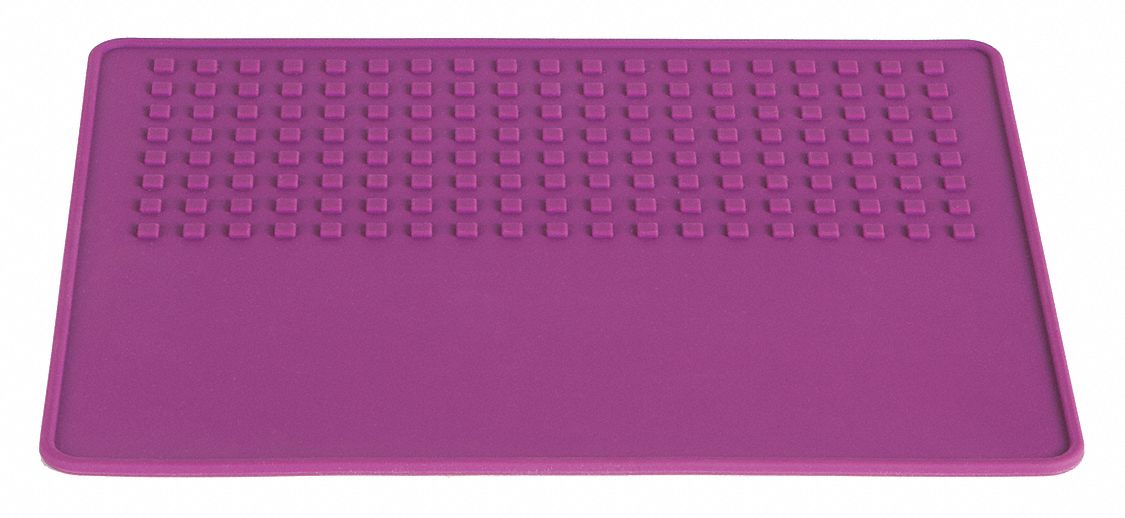 Silicone, 14 7/8 in Overall Lg, Ribbed Mat - 55PR90|120748 - Grainger