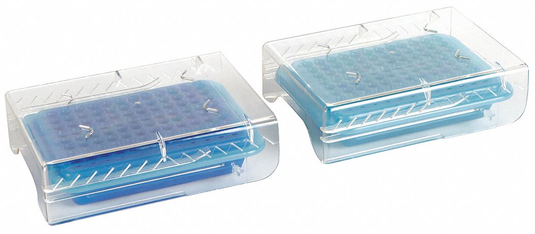 Polycarbonate (Lid)/Polypropylene (Cooler), Blue, Tube Rack - 55PR97 ...