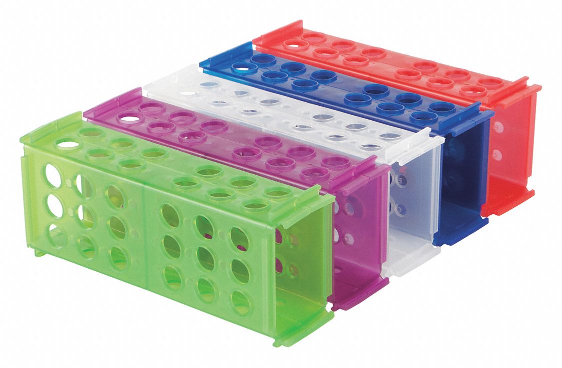 Polypropylene, Multicolor, Tube Rack - 55PT05|120683 - Grainger