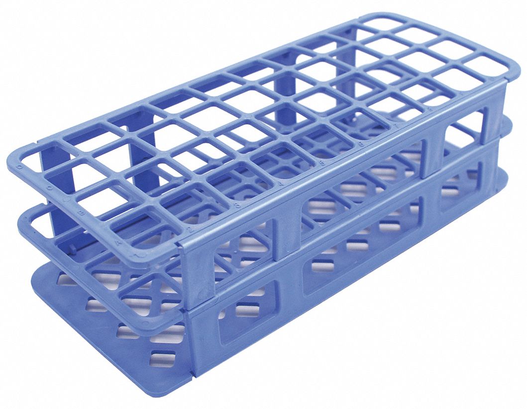 Polypropylene, Blue, Tube Rack - 55PT42|HS243071B - Grainger