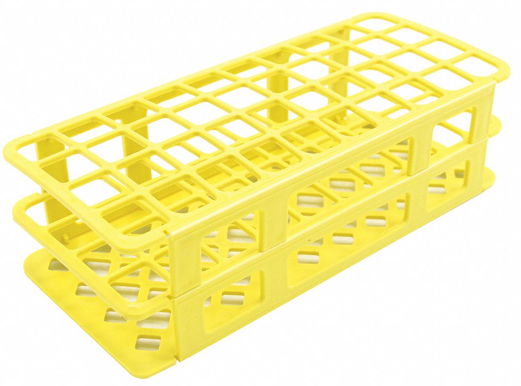 Polypropylene, Yellow, Tube Rack - 55PT45|HS243071Y - Grainger
