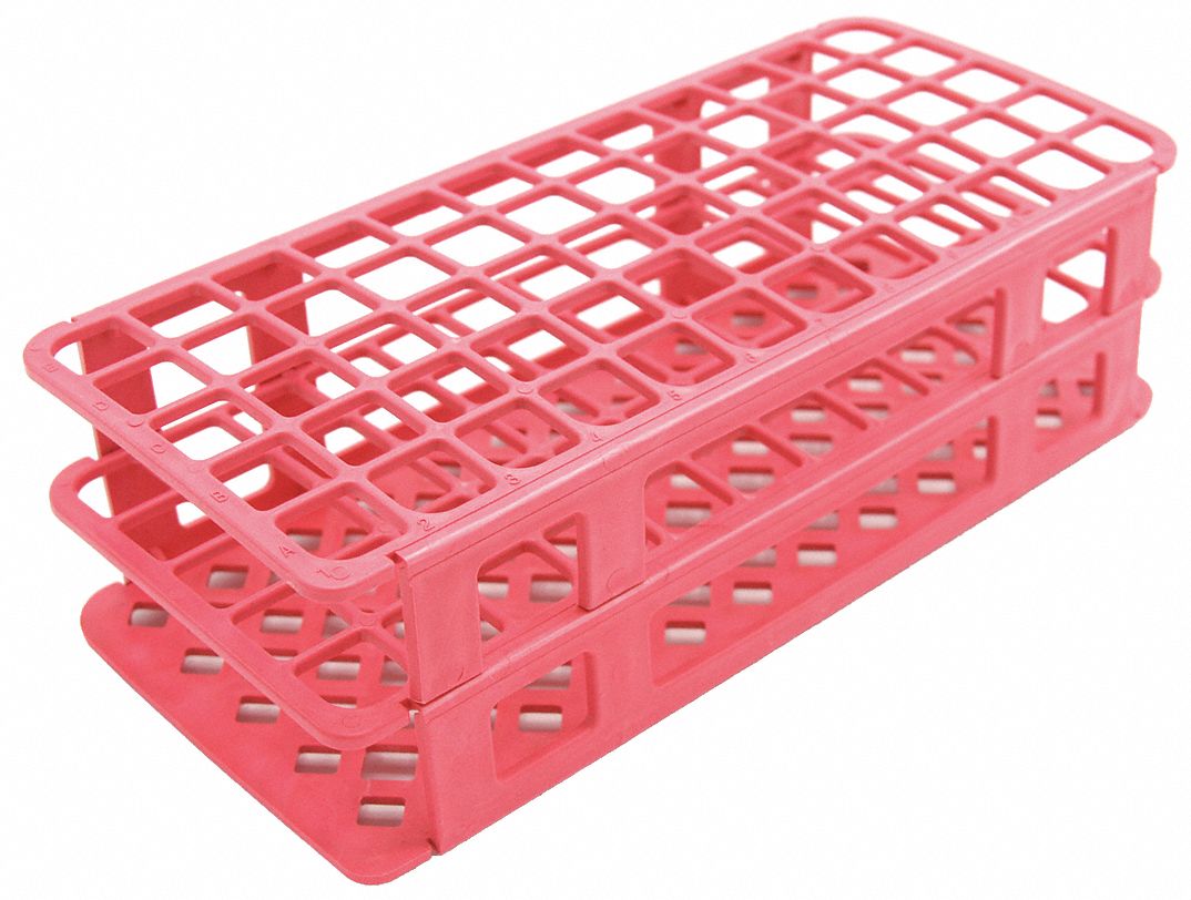 Polypropylene, Red, Tube Rack - 55PT51|HS243077R - Grainger