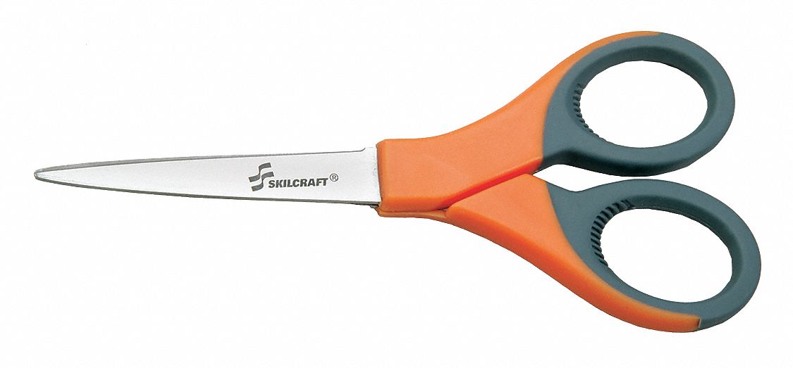 SKILCRAFT, Ambidextrous, 6 1/2 in Overall Lg, Scissors - 55VD43|5110-01 ...