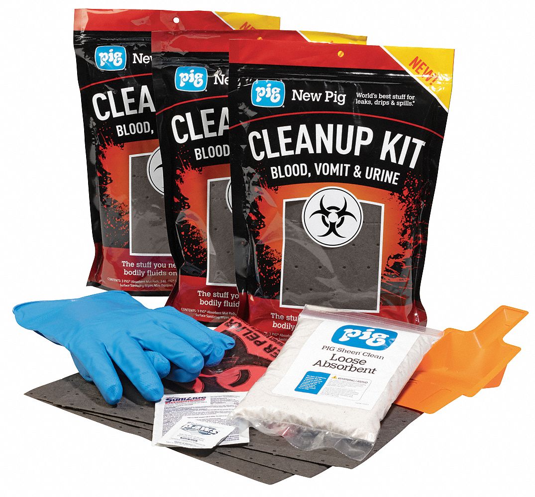 PIG, 112 oz Volume Absorbed Per Kit, (3) Pairs Nitrile Gloves (L ...