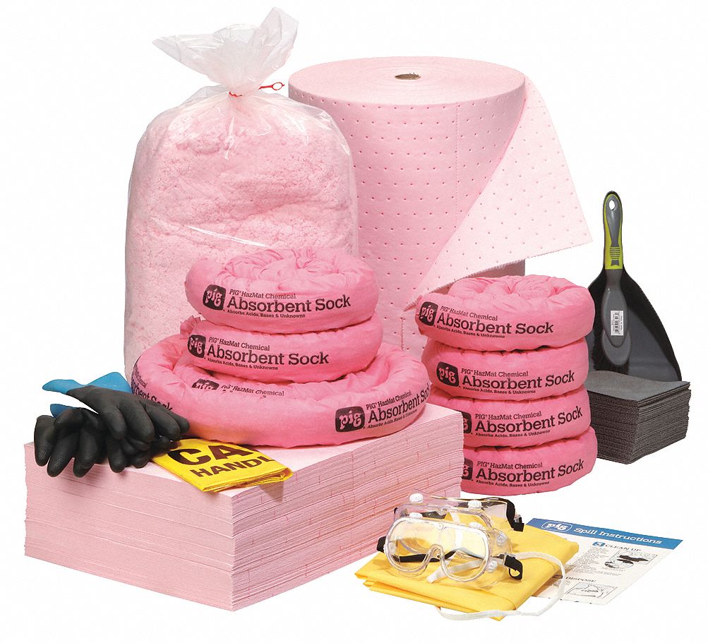 PIG, Box, 48 gal Volume Absorbed Per Kit, Spill Kit Refill - 55VE38 ...
