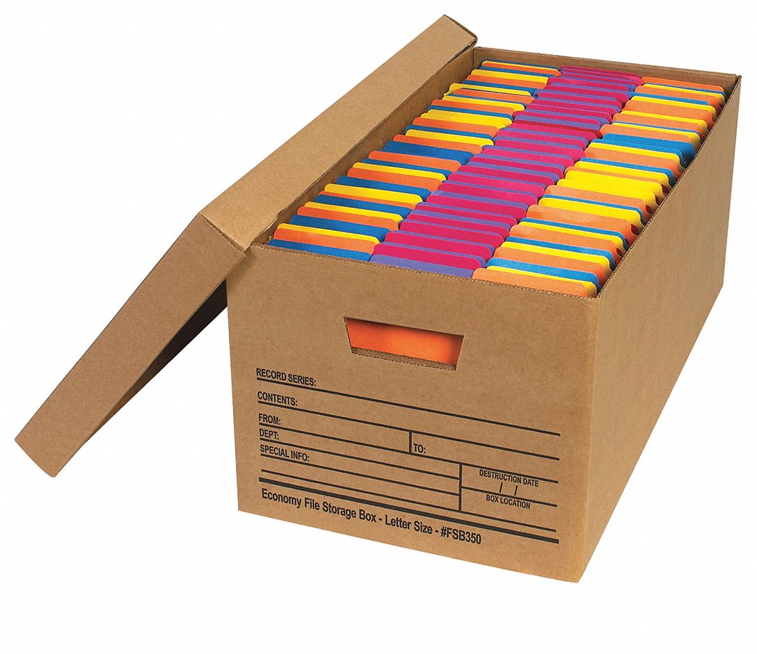 Corrugated Paper, Letter File Size, File Box - 55VJ87|55VJ87 - Grainger