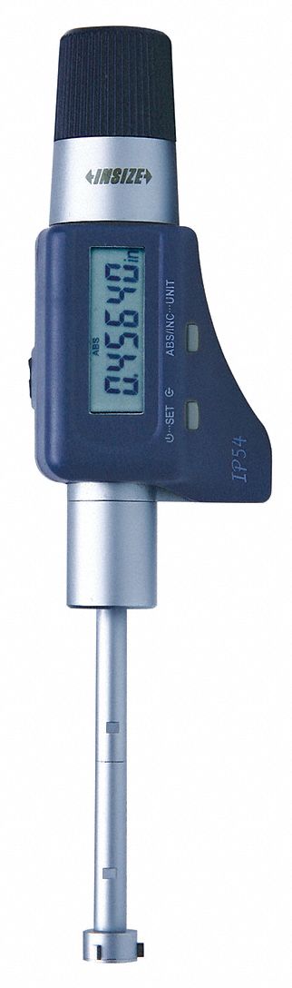 INSIZE, 0.425 in to 0.5 in /11 mm to 13 mm, IP65, Digital 3-Point ...