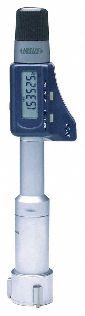 INSIZE, 0.8 in to 1 in /20 mm to 25 mm, IP65, Digital 3-Point Inside ...