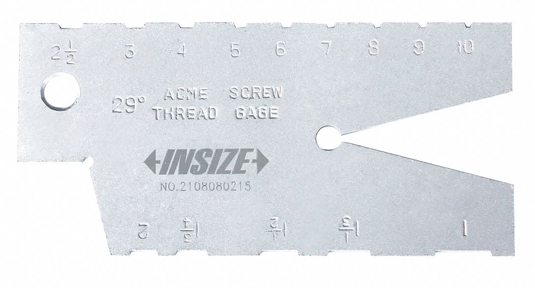 INSIZE, For ACME Thread Type, 29° Angle, Thread Gauge - 55VN55|4812-E ...