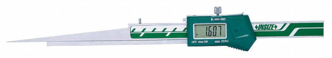 INSIZE, 0.3940 in to 0.0080 in, Flat Leaf Gauge, Digital Taper Gauge ...