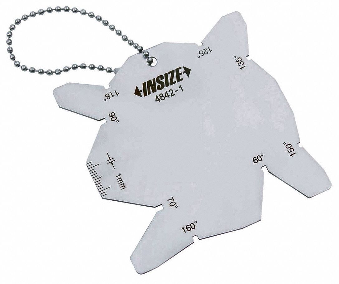 INSIZE, 3.15 mm Ruler Lg, 60°_70°_90°_118°_125°_135°_150°_160° Bevel ...