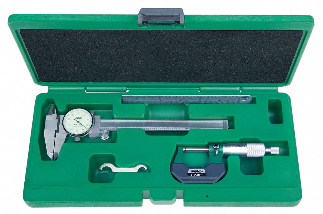 INSIZE, 5 Pieces, Dial Caliper, Precision Measuring Tool Kit - 55VN79 ... INSIZE, 5 Pieces, Dial Caliper, Precision Measuring Tool Kit - 55VN79 ...