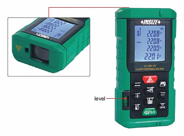 INSIZE, Inch/Metric, 0 m – 40 m, Laser Distance Meter - 55VP19|9561-40A ...