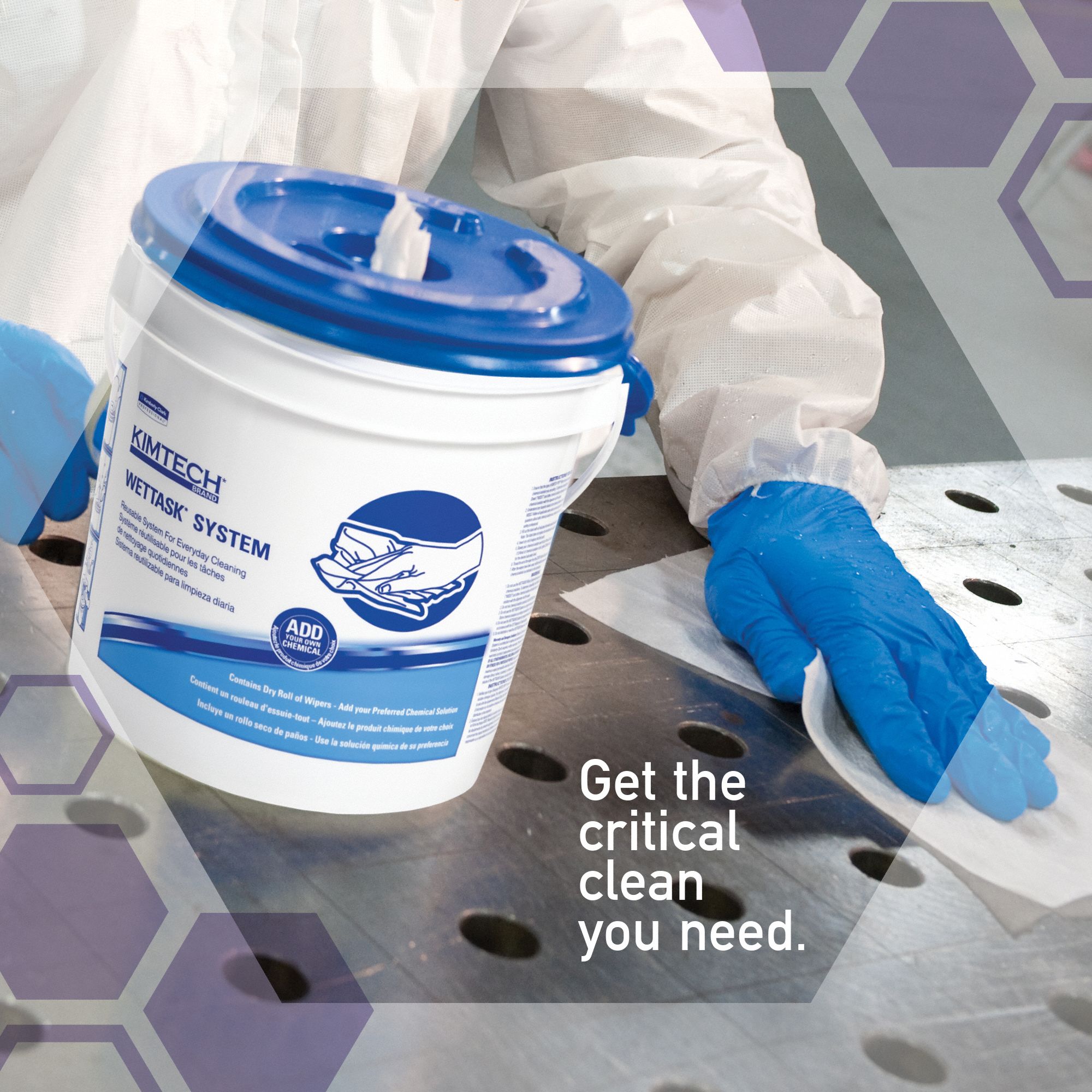 KIMTECH Bucket Dispenser: Surface, (275) Wipes Capacity, Plastic, White ...