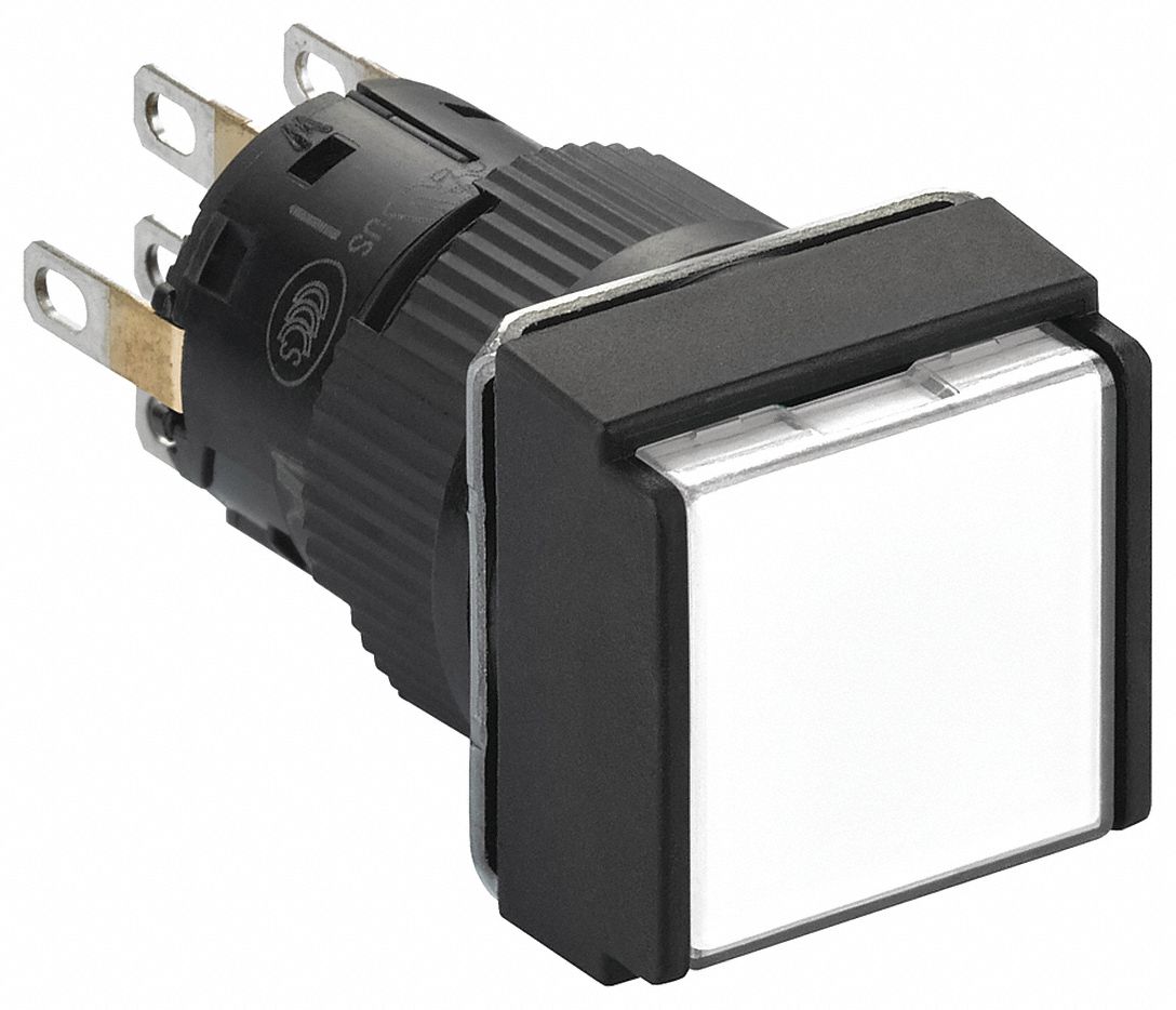 SCHNEIDER ELECTRIC, Illuminated, Flush Profile, Illuminated Push Button - 55WP39|XB6ECF1B2P ...