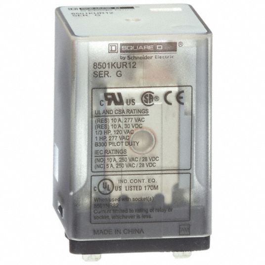 SCHNEIDER, Socket Mounted, 10 A Current Rating, Relay - 55WP56 ...