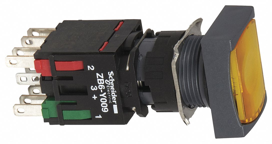 SCHNEIDER ELECTRIC, Illuminated, Flush Profile, Illuminated Push Button - 55WU69|XB6DW5B5B ...