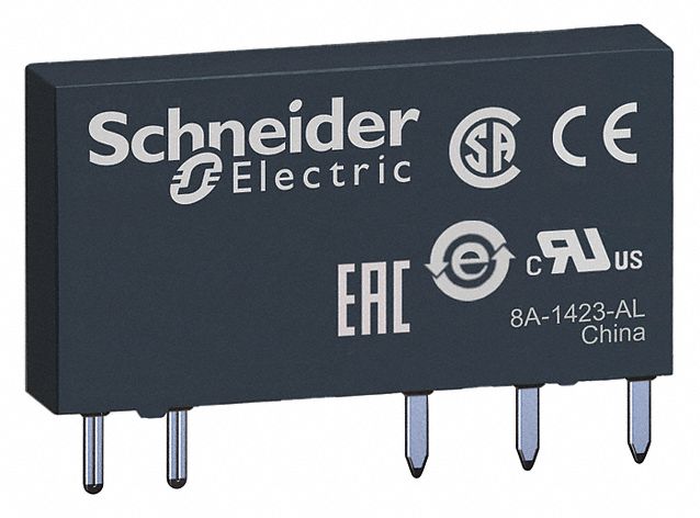 SCHNEIDER ELECTRIC Slim Interface Relay, 24V DC Coil Volts, 6A @ 250V ...