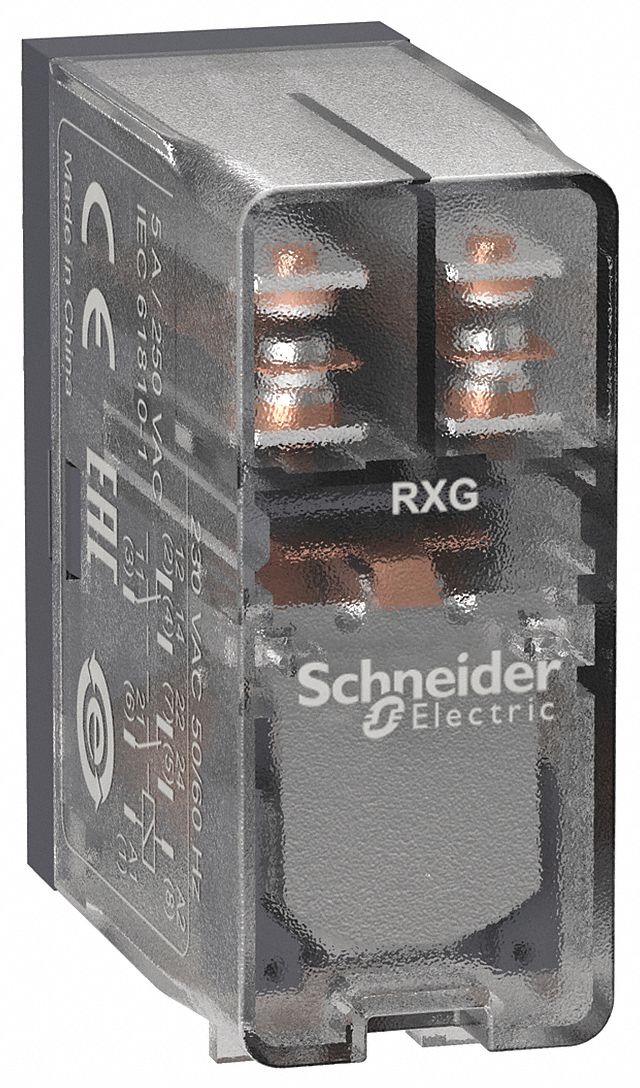 SCHNEIDER ELECTRIC 220VAC Coil Volts, Relay, 5A @ 250VAC/5A @ 30VDC ...