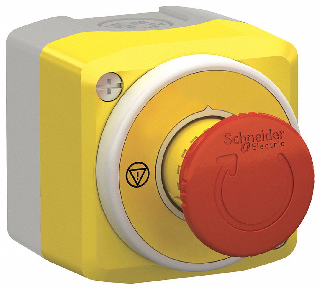 SCHNEIDER ELECTRIC, Mushroom Head Push Button, 1 Pilot Lights, Control Station - 55WZ93 ...